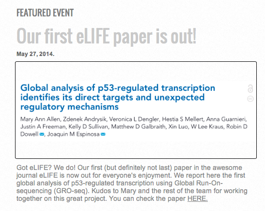 The 2013 eLife Sciences Annual report